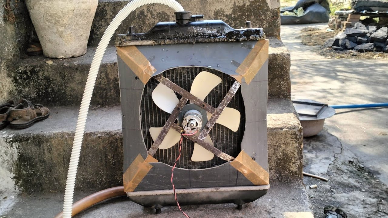 How To Make Cooler With Radiator || Diy Air Conditioner With Old ...