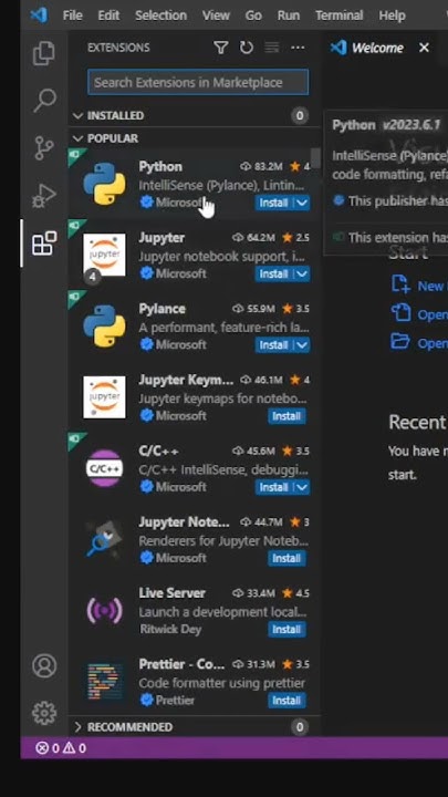 INSTALAR PYTHON EN VISUAL STUDIO CODE 2023 #python #shorts - YouTube