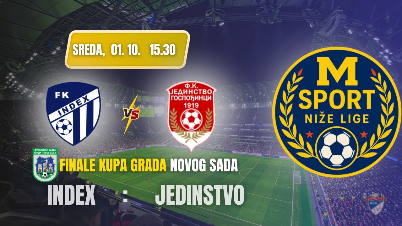 FK INDEX (Novi Sad) - JEDINSTVO (Gospođinci) 🔴 UŽIVO (Sreda, 01. Okt ...