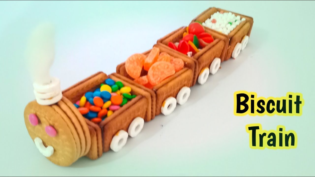 Biscuit Train Decoration Idea | Decoration for Bornhan | Rukhwat Gauari ...