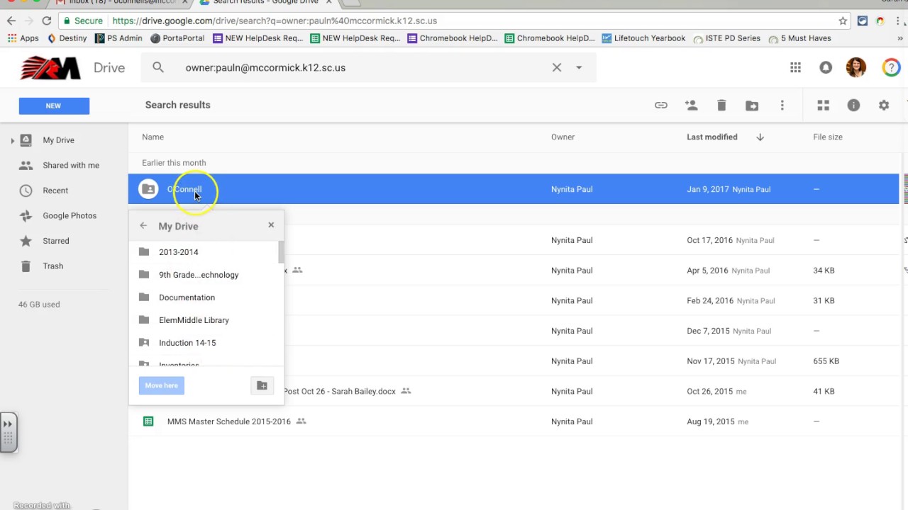Adding to a "Shared with me" folder in Drive - YouTube
