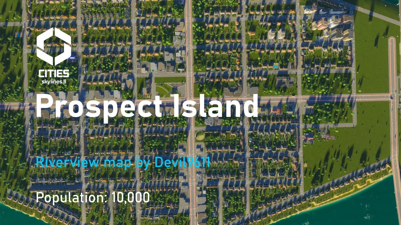 UK: Prospect Island - Cities Skylines II - Population: 10,000 - YouTube
