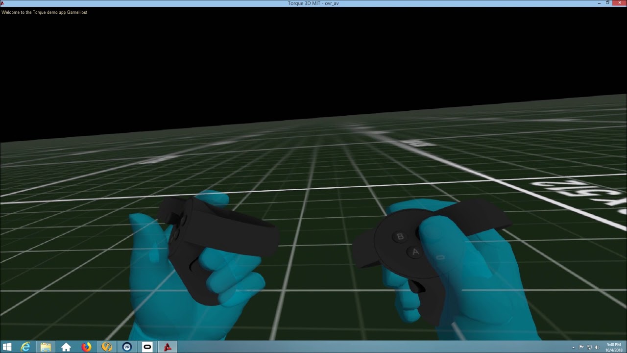 OpenVR Hand Skeletons in Torque3D - YouTube