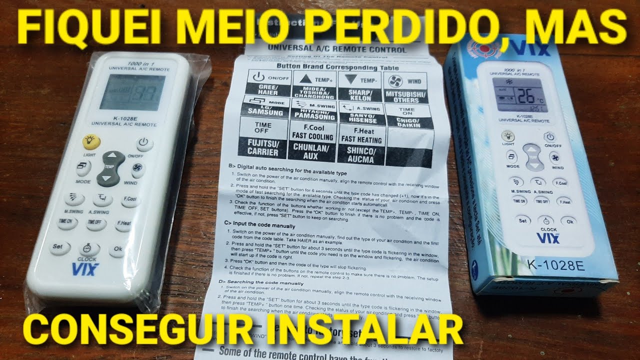 COMO INSTALAR UM CONTROLE UNIVERSAL VIX NUM AR CONDICIONADO. - YouTube