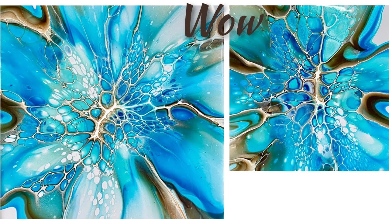 (1532) Two Awesome Blooms, Amazing Colours , Acrylic Paint Pouring ...