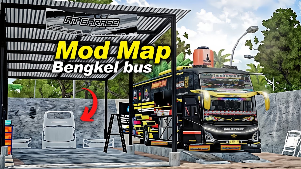 UPDATE BUSSID V4.3.2 Cobain Mod Map AT Garage Bengkel Bus😱 - YouTube