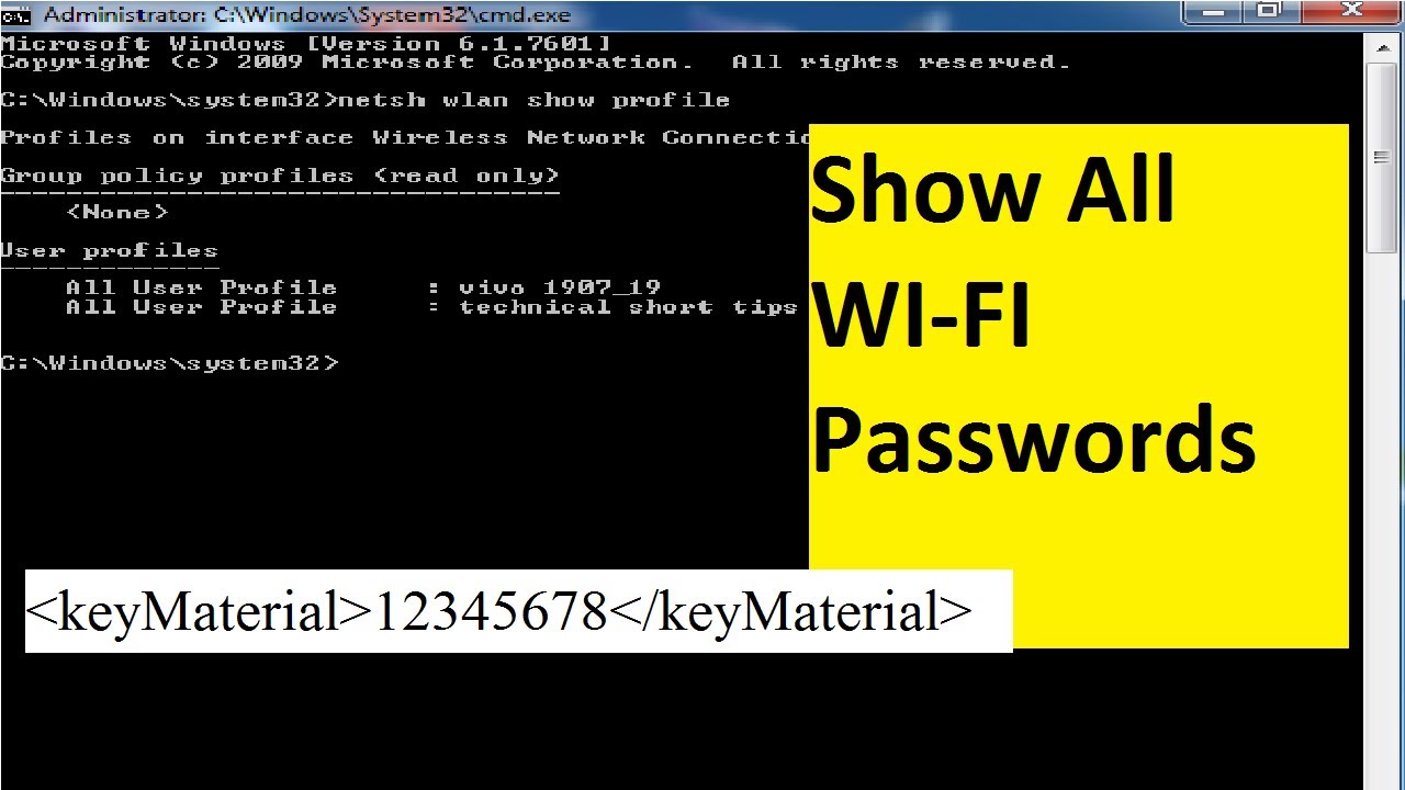 Cmd Find All Wi Fi Passwords With Only 1 Command Windows 10 8 1 8 7