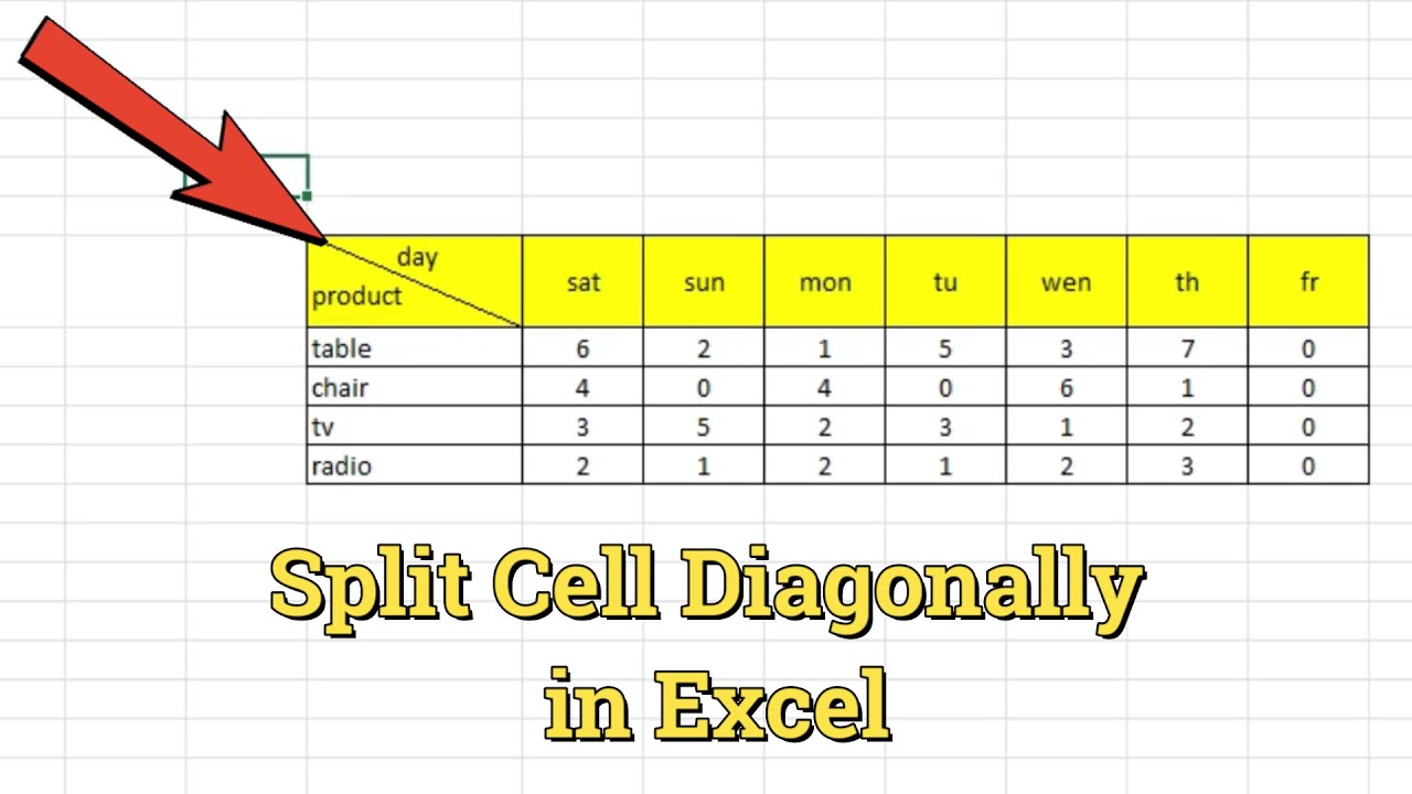 Split Cell Diagonally in Excel - YouTube