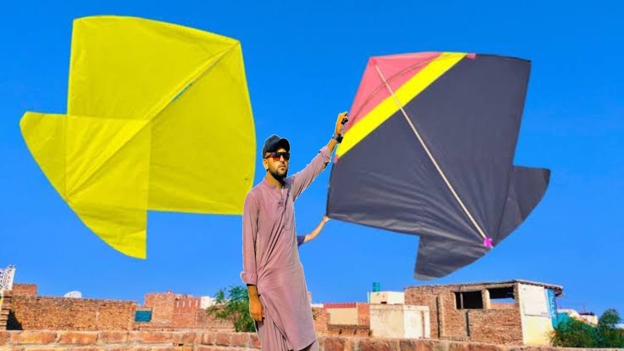 Patangbazi in Pakistan 🥰flying kites on village 💪big kite fight - YouTube