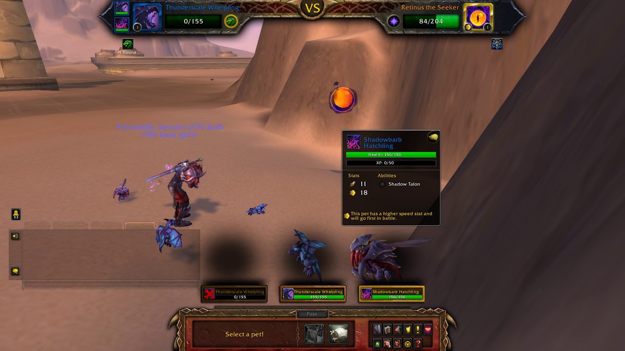 WoW - How to beat Retinus the Seeker (8.3 Pet Quest) easily. - YouTube