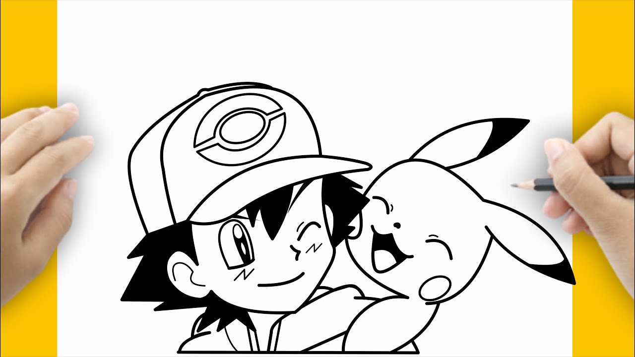HOW TO DRAW POKEMON ASH AND PIKACHU - YouTube