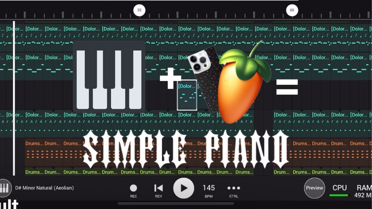 simple piano trap beat in fl studio mobile - YouTube