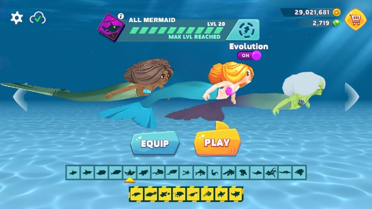 ALL MERMAID PET UNLOCKED AND GAMEPLAY - Hungry Shark Evolution - YouTube
