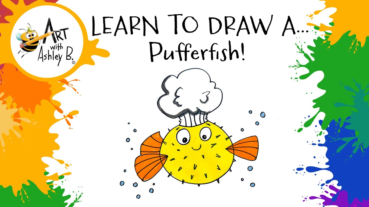 How to Draw a Puffer Fish | Guided Drawing for Kids - YouTube