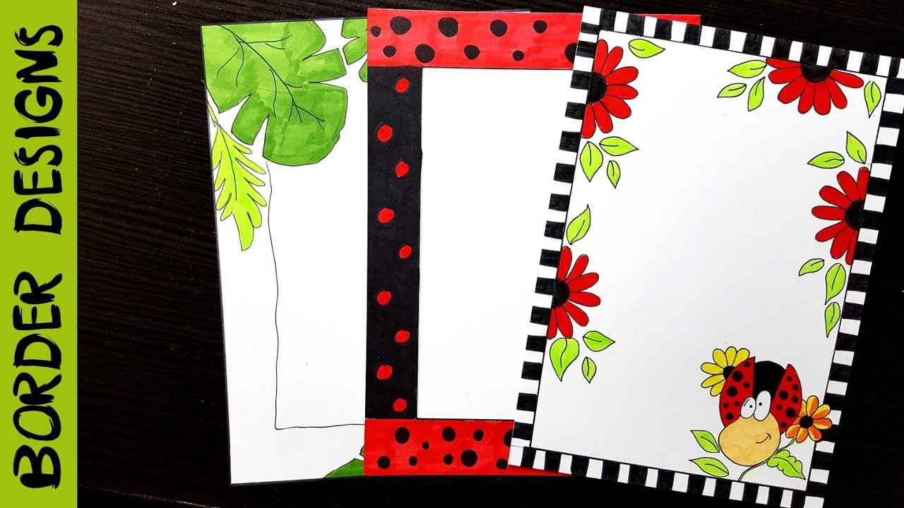 Border Design on Paper | Front Page Design for School Project | Border ...
