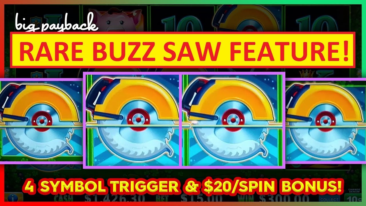 4 BUZZ SAWS → BUZZ SAW FEATURE! Huff N' More Puff Power 4 Slot - AND $20/SPIN BONUS! - YouTube