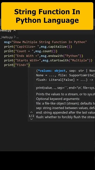 String Functions in Python Part 3 | Python programming #ytshorts #python - YouTube