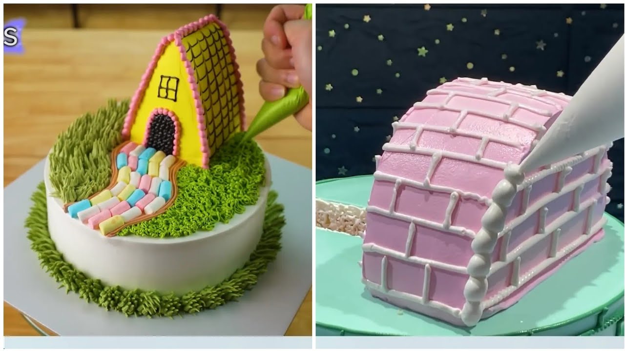 Cute litte House Cake Decoration | Cake tutorials | Cake Design | Easy ...