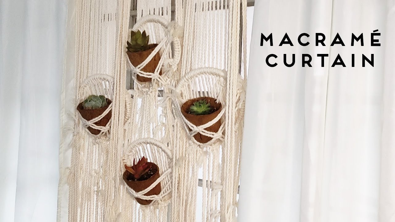 MACRAME CURTAIN | DIY Macrame Plant Hanger - YouTube