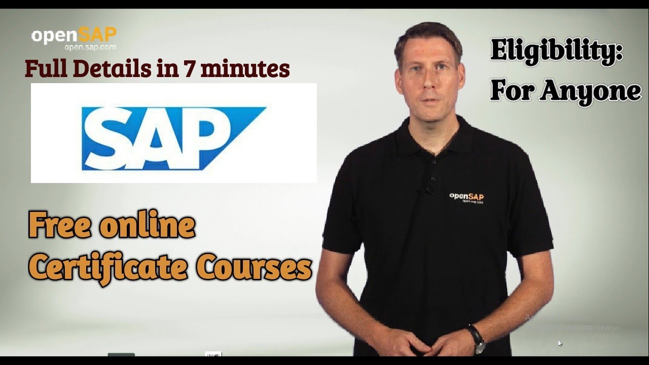 SAP Free online certificate courses Explained in English || 2020 ...