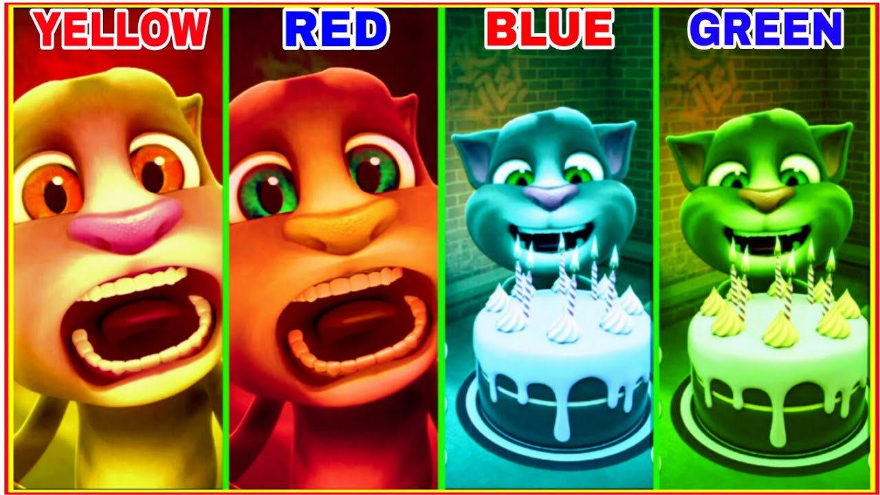 MY Talking Tom colors cartoons Tom happy birthday game (Part 389) 💯🤪🍇🌶️ ...
