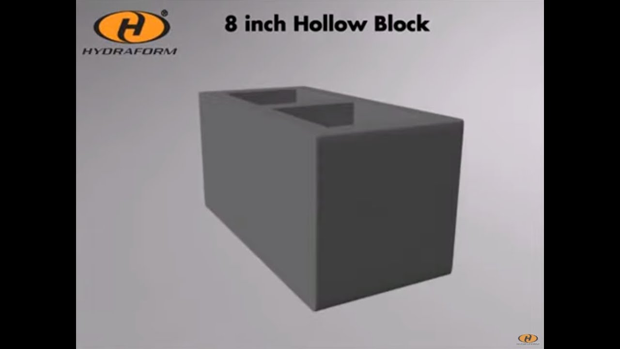 Hydraform 8 Inch Hollow Block - YouTube