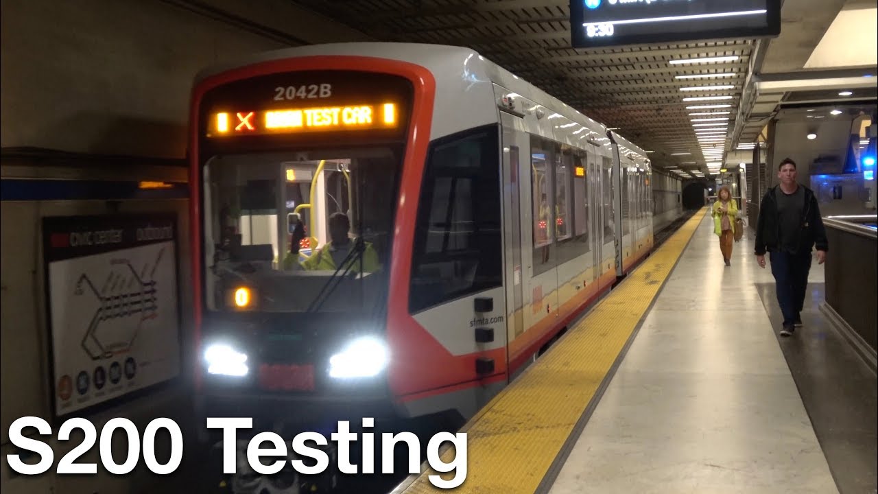 ⁴ᴷ San Francisco Muni Metro: S200 SF LRV 4 2042 Burn-In Testing - YouTube