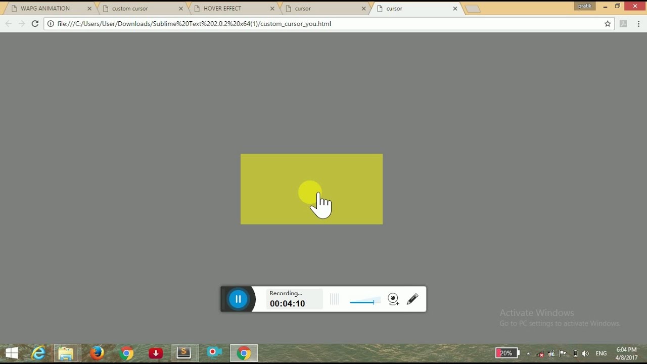 HOW TO USE CUSTOM CURSOR IN YOUR WEBPAGE - YouTube