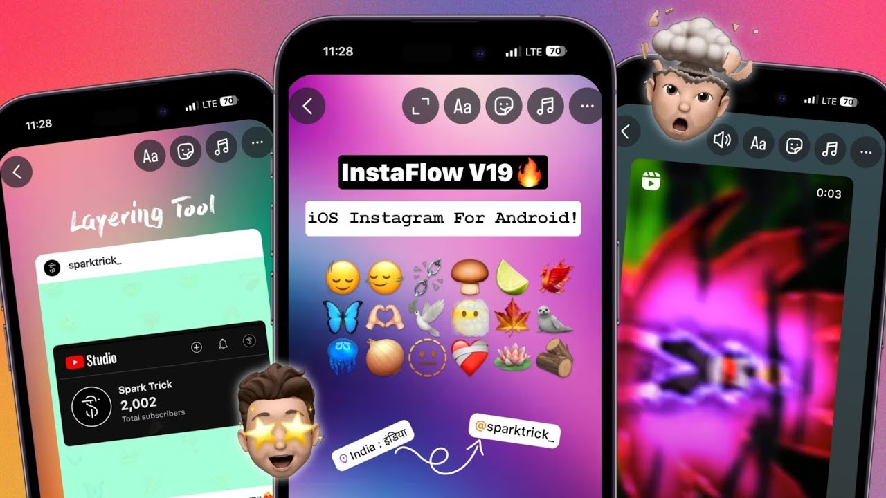 New InstaFlow V19 🔥 | iOS Emojis + iOS Fonts | iOS Instgram For Android ...