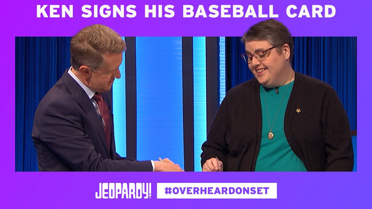 Ken Signs His Baseball Card | Overheard on Set | JEOPARDY! - YouTube