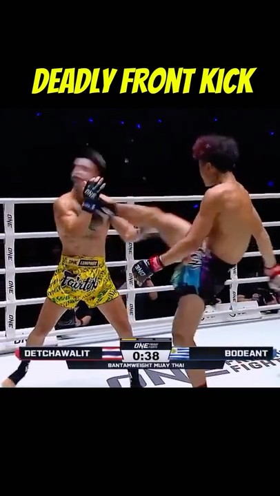 Front Kick Knockout 😤🔥#shorts #mma #martialarts #boxing #combatsports # ...