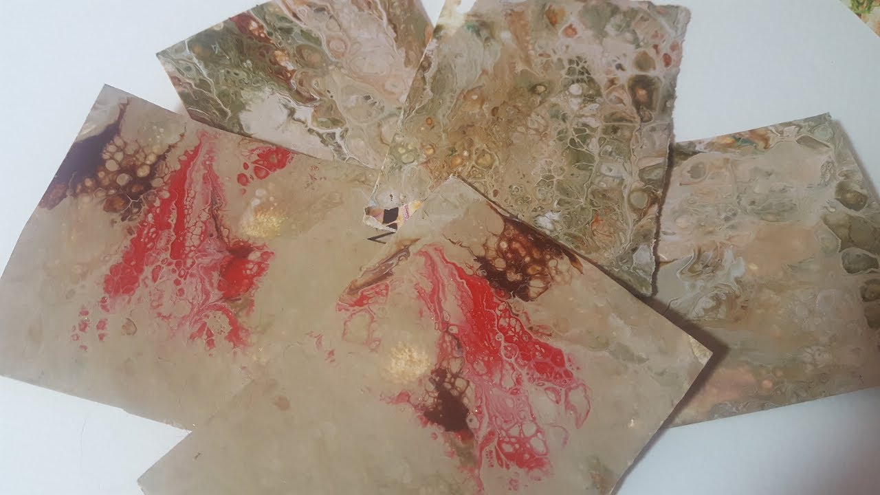 Acrylic Pour: Dipping Watercolour Paper - YouTube