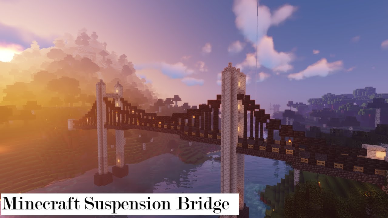 Minecraft Suspension Bridge Build - Timelapse - YouTube