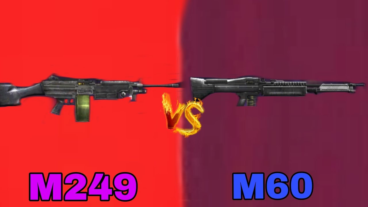 M249 VS M60 GUN FREE FIRE - YouTube