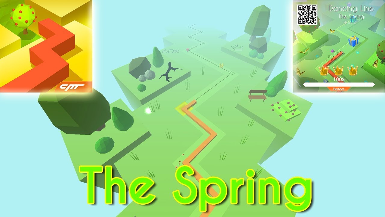 Dancing Line - The Spring: 3/3 Crowns + 10/10 Gems - YouTube