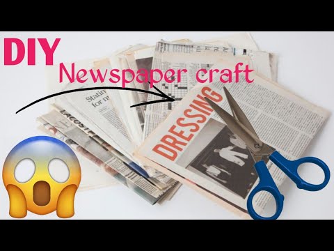 Making newspaper craft // Homemade craft // back to school - YouTube