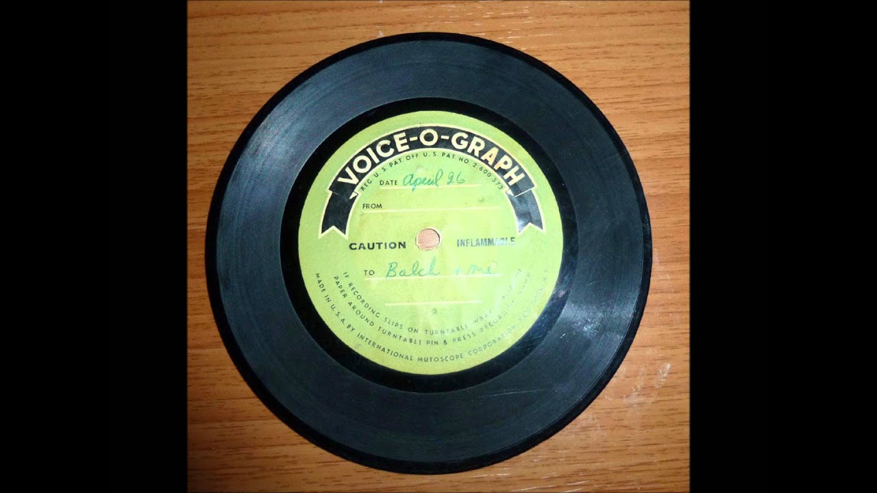 Voice-O-Graph Home Recording 1940's, off color. - YouTube