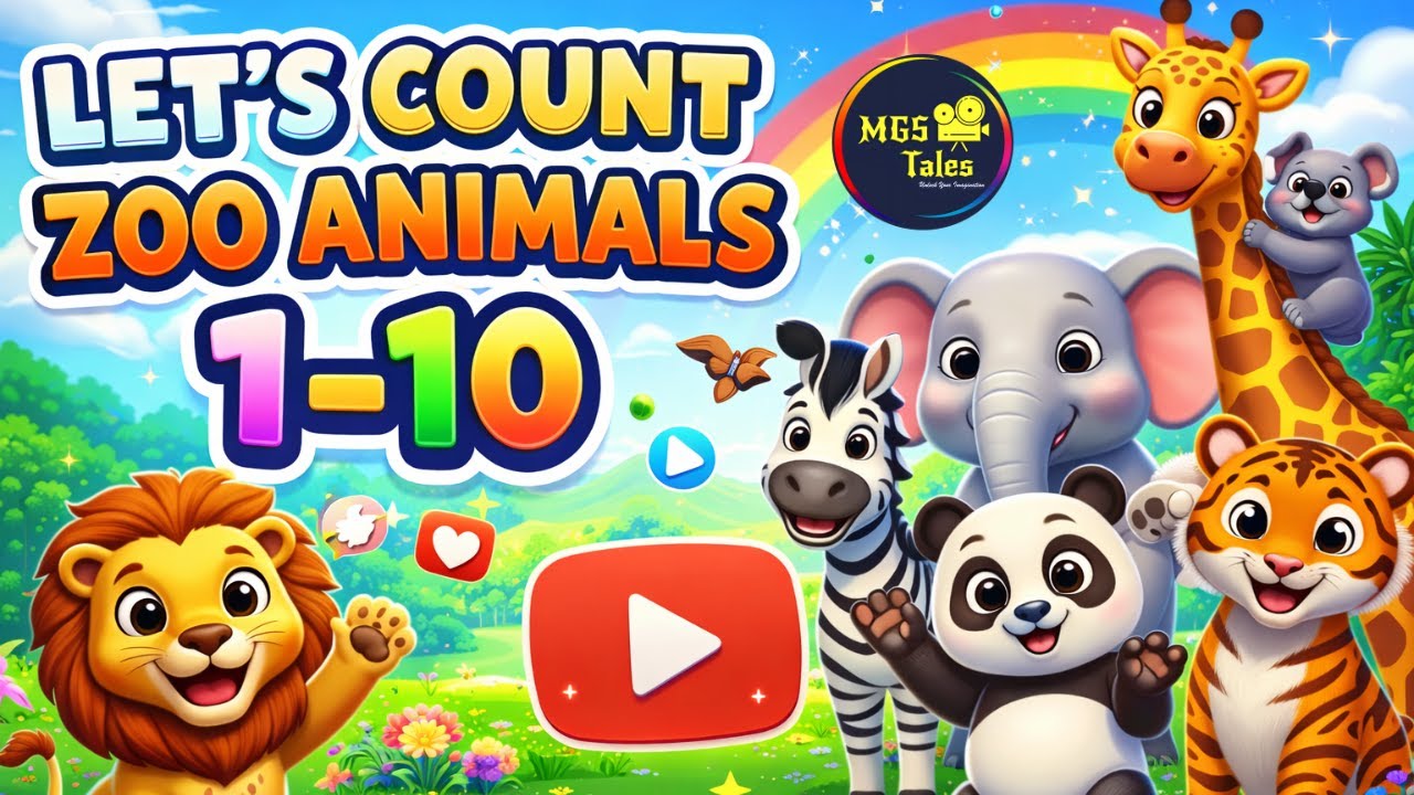 Let’s Count Zoo Animals 1–10 🦁🦒 Fun Animal Counting for Kids ...