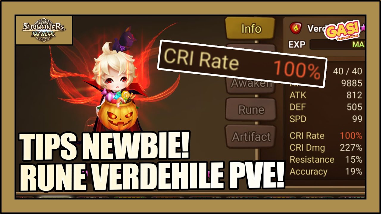 Tips & Tutorial Rune Verdehile PVE - Summoners War: Sky Arena - YouTube