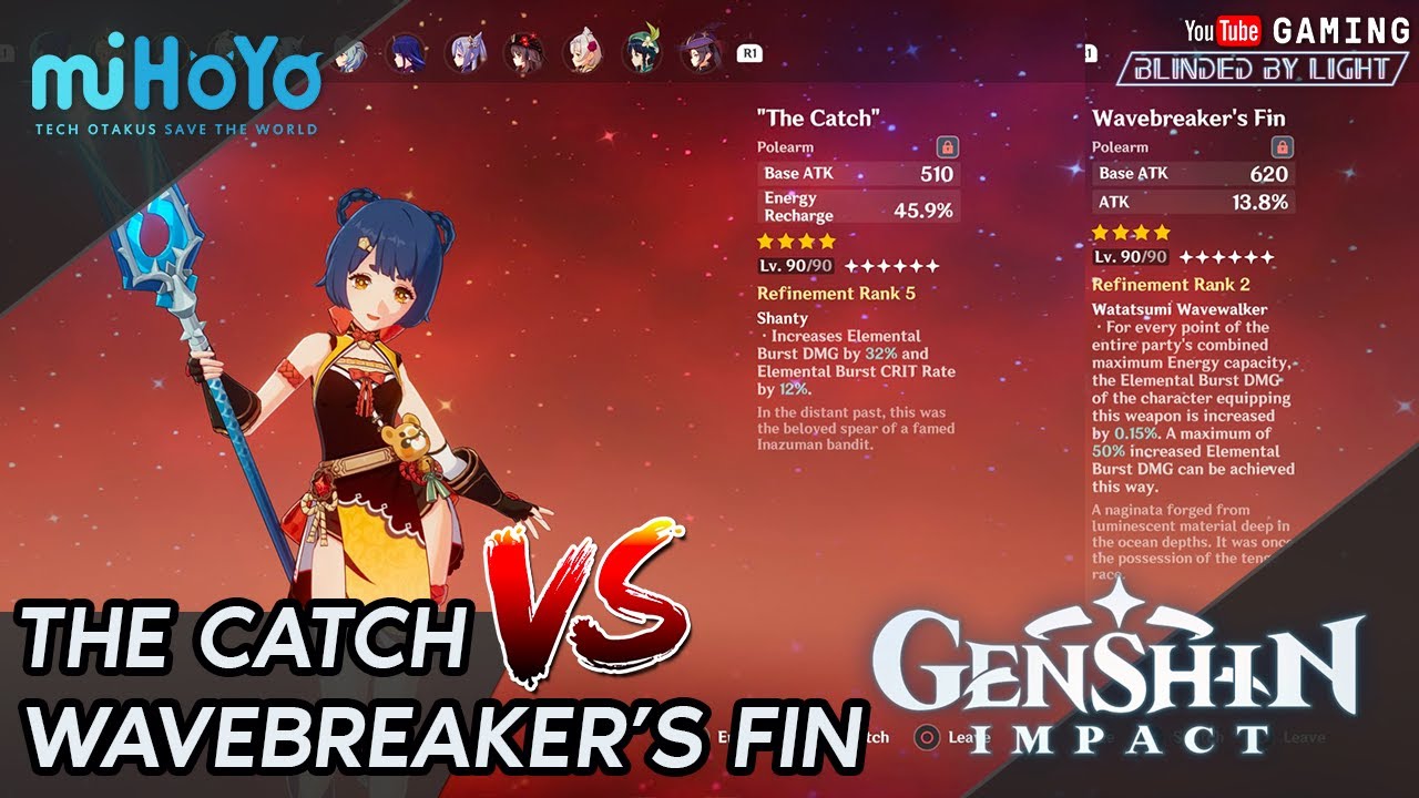 Genshin Impact - The Catch (R5) vs Wavebreaker's Fin (R2) | Xiangling # ...