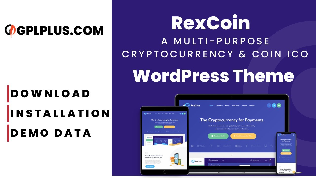 RexCoin - A MultiPurpose Cryptocurrency & Coin ICO WordPress Theme Download & Installation Demo ...