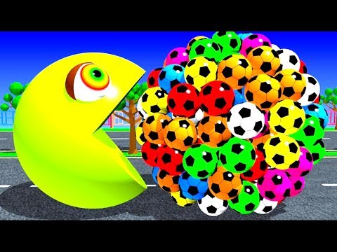 PacPac vs Pacman || Pacman rolls on the slide || Pacman crusches balloons || Kids Cartoon GR
