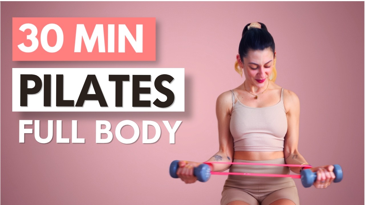 30-Min Full Body Pilates Workout with Booty Band & Weights | Sculpt ...