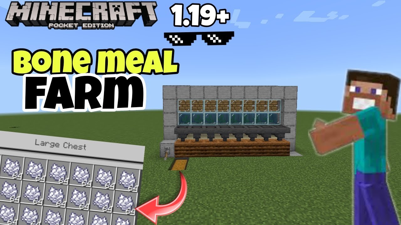 How To Make Fastest Bone Meal Farm In Minecraft Pe 1.19 | Bone Meal ...