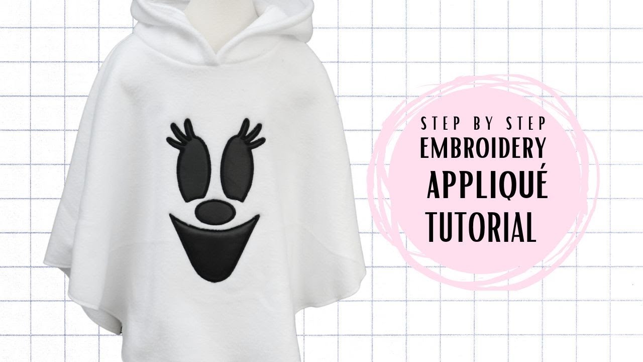 Step by step Appliqué Minnie Mouse Ghost Face Halloween costume ...