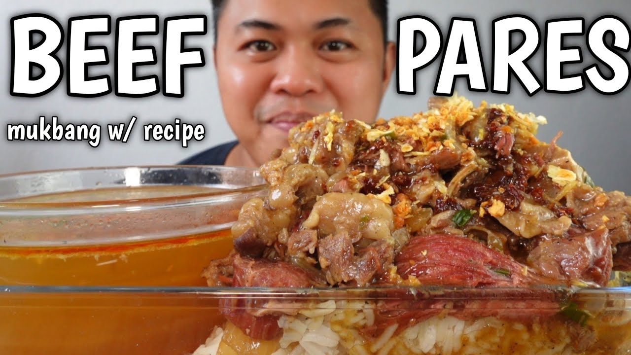 BEEF PARES | INDOOR COOKING | MUKBANG PHILIPPINES - YouTube