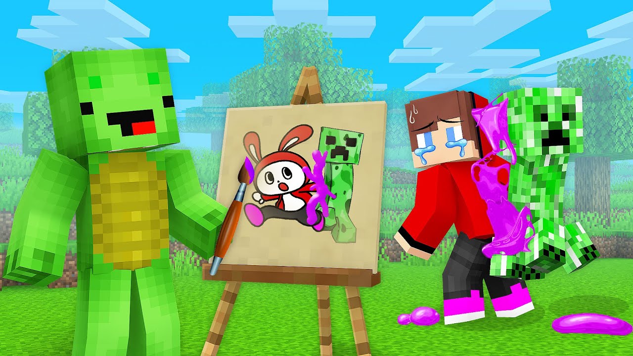 Mikey Use DRAWING MOD to SPAWN CREEPER for JJ PRANK - Maizen Parody ...