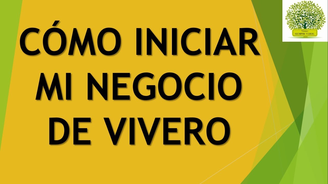 En Vivo. Tema: CÓMO INICIAR MI NEGOCIO DE VIVERO - YouTube