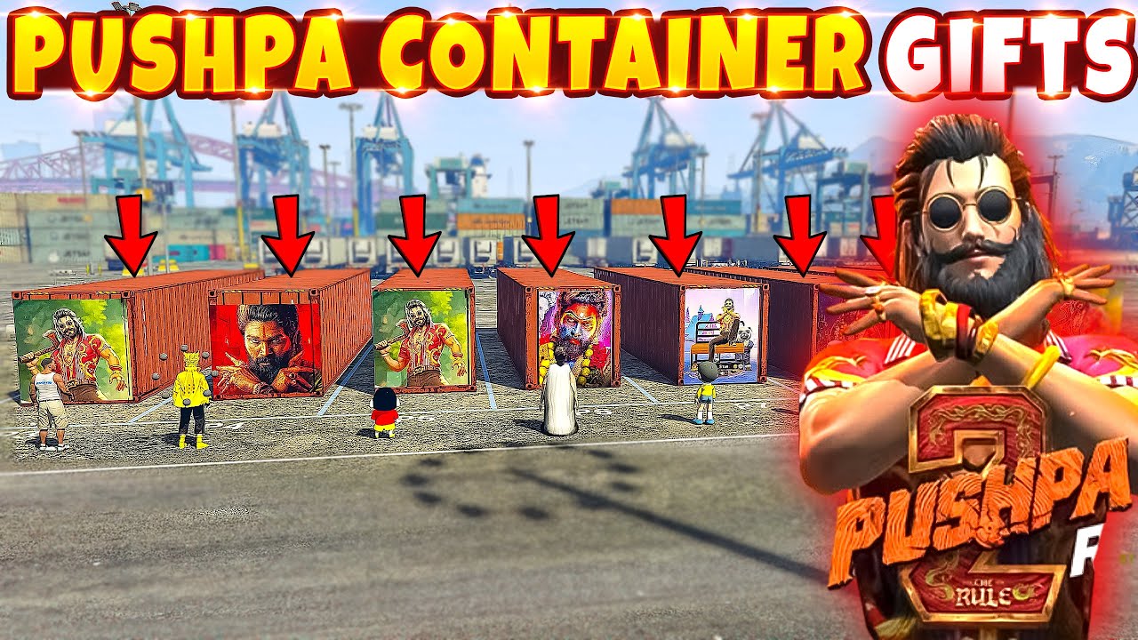 Pushpa Containers Opening Shinchan Doraemon Franklin & Granny in GTA 5 ...
