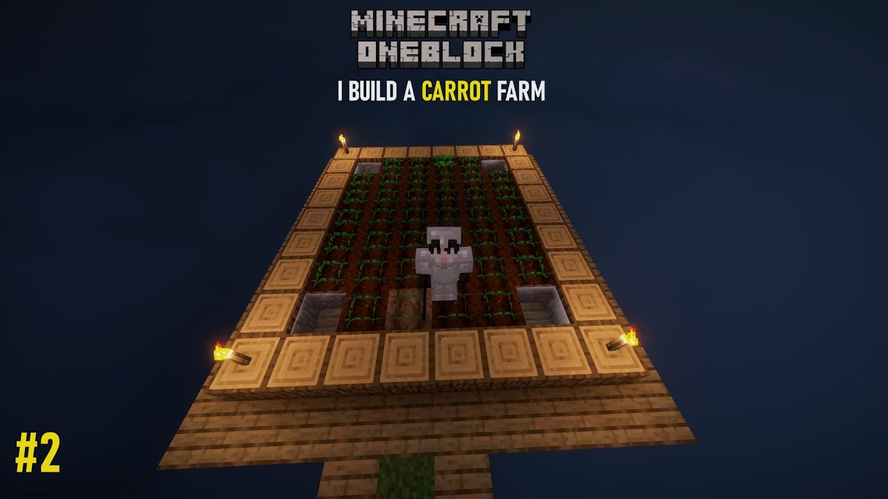 I BUILD A CARROT FARM IN ONEBLOCK | MINECRAFT ONEBLOCK GAMEPLAY #2 ...